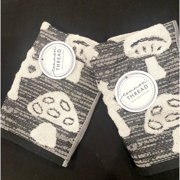 Common Thread | Bath | Cute Mushroom Hand Towels Black And Whitepretty ...